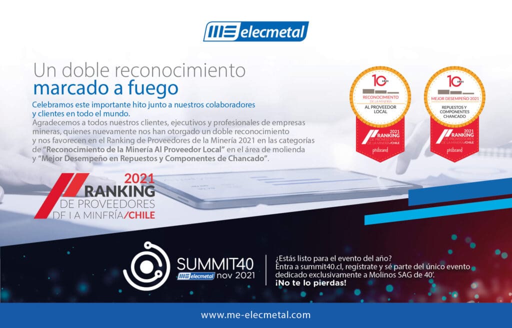 ME Elecmetal obtiene doble reconocimiento en 10° Ranking de Proveedores ...